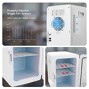 Mini Fridge 20Liter Portable AC/DC Powered Cooler Warmer, Compact Refrigerator for Home, Office, Dorm, Car, Great for Skincare & Cosmetics
