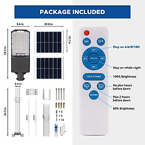 Solar Street Light 800W Solar Street Lights Outdoor IP67 Waterproof 80000LM Solar Powered Led Street Light Dusk to Dawn with Remote Control Commercial Solar Parking Lot Lights for Yard Garden Stadium