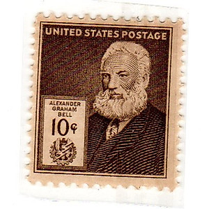 Postage Stamps United States. One Single 10 Cent Dark Brown, Famous Americans Issue, Inventors, Alexander Graham Bell, Stamp Dated 1940, Scott #893.