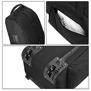 TurnWay Foldable Padded Golf Travel Bag, Heavy Duty 900D Polyester Golf Club Bag Waterproof Golf Carry Bag Cart Bag with Wheels, Soft-Sided Spacial Size for Golf Gear Transportation(Black)