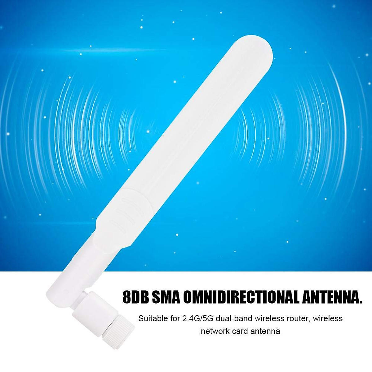 Network Card Antenna Omnidirectional 2.4G/5G/5.8G 8dbi Dual Band Antenna SMA, for Router(White)