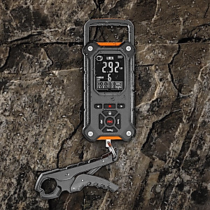 SNAIL TRAIL Fish Scale with Lip Gripper, 50 lbs Tournament Bass Scale with 8 Storage Bins, Digital Fishing Weight Scale with Hook & Clamp, High Contrast Hanging Weigher for Boat, Fishing Gifts for Men