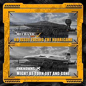 TMS 19 Ft Boat Cover with 96 Inch Beam Width for Bass Boat, Jon Boat, V-Hull Boat, Tri-Hull Boat, Fishing Runabouts, 8000 Pa Full Boat Hull Protection (Black)