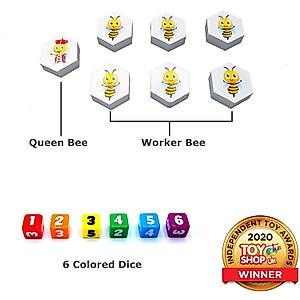Bee Genius - Award Winner Puzzle Family Board Game for Ages 3+ Kids. 46,656 Possible Solutions to Help The Queen Bee & Worker Bees Build Their Honeycomb by Filling in Colored Shapes!