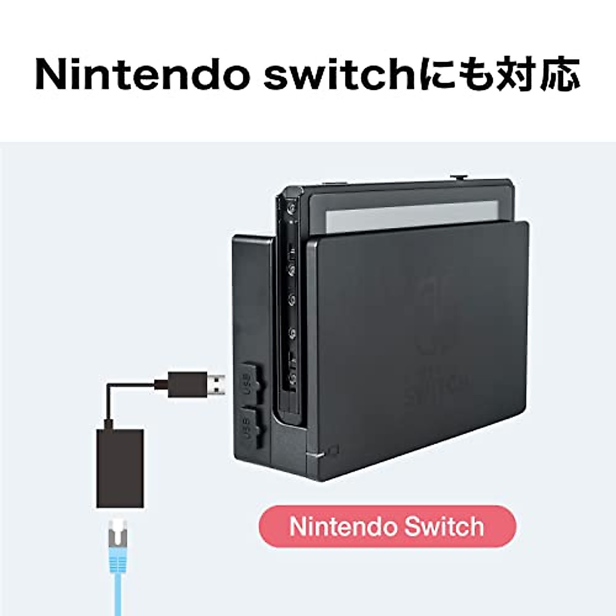 Sanwa Supply USB-CVLAN3BKN USB 3.2 to LAN Converter Adapter (with USB Hub Port, Black)