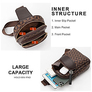 Nerdwax Sling Crossbody Backpack Shoulder Bag for Men Women Leather Chest Purse Trendy Fanny Pack