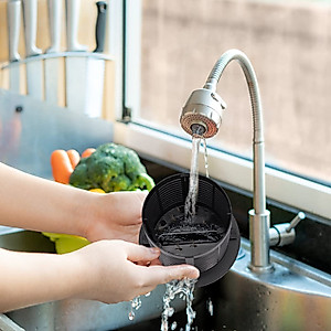 lanju Fly Traps for Indoors, Non-Zapper Mosquito Catcher Gnat Moth Fruit Flies Insect Trap with Strong Suction, Quiet Odorless Air Drying Home Mosquito Killer Bug Trap(Black-Round)