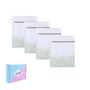 RICHERI Mesh Laundry Bags, Mesh Wash Bags, Durable Mesh Structure with Strong Zipper, Suitable for Underwear, Delicate Clothes, Pants, Shoes, Socks Washing (Small Fine Mesh, XS 10 * 12in*4pcs)