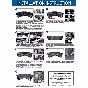 ele ELEOPTION 5 Seater Sectional Recliner Cover, 7-Pieces Recliner Sofa Covers, Corner Reclining Sofa L-Shaped Sectional Couch Slipcovers Furniture Protector Thick Soft Washable(Peacock Blue)