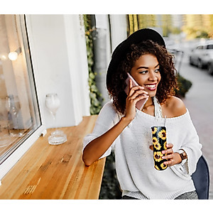 RNFENQS Sunflower Skinny Tumblers with Lids and Straws, Stainless Steel Vacuum Insulated Double Wall Travel Tumbler Cups 20 OZ for Coffee, Beverages, Tea