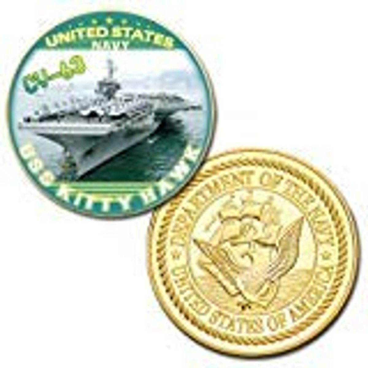 U.S. Navy USS KITTY HAWK CV-63 Printed Challenge coin S18#