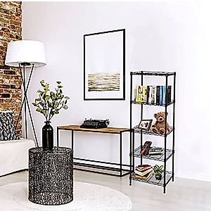 SUNLPH 5-Tier Wire Shelving Adjustable Shelves Unit Metal Storage Rack for Laundry Bathroom Kitchen Pantry Closet Organization (Black, 16.6" L x 11.4" W x 49.1" H)