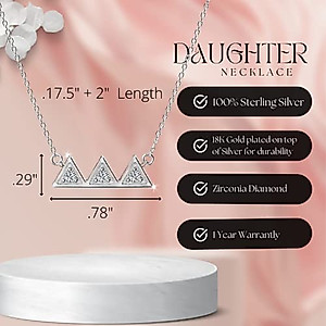 Daughter Necklace for Valentine's Day - Move Mountains, Sterling Silver 925 - Daughter Gifts from Mom or Dad, Necklace for Daughter, Birthday Gift, Graduation Gifts, Mother Daughter Jewelry Gift