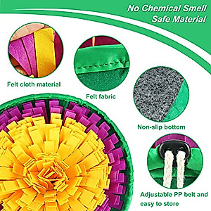 Vivifying Snuffle Mat for Dogs, Enrichment Dog Puzzle Toys for Slow Eating and Keep Busy, Adjustable Dog Sniff Mat Encourages Natural Foraging Skills and Mental Stimulation(Yellow Purple)