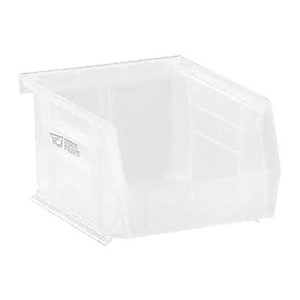 Clear Hang and Stack Bin, 5-3/8"L x 4-1/8"W x 3"H, Outside Width: 4 1/8 in
