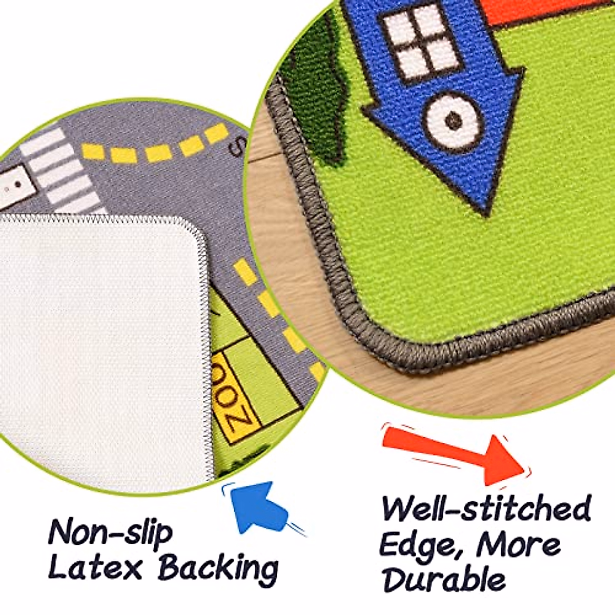 X-Large Kids Carpet Play Mat Rug for Playroom, 48'' x 72'’ City Life with Road Traffic Car Rug Mat, Learning and Educational Play Rugs Great for Kids Bedroom Play Room Boy Room Decor