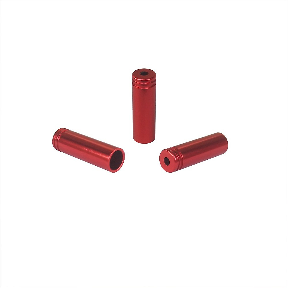 Yuauy (Total 30 PCS 10 PCs 5mm Red Alloy Road Mountain Bicycle Bike Brake Cable Tips Caps End Crimp + 10 PCs 4mm Shift Derailleur Cable Tips End + 10 PCs Cable End Crimps