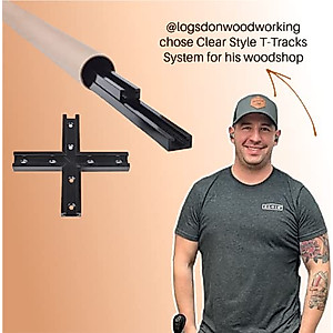 CLEAR STYLE T Track 4x48 Inch for Woodworking 2022 Double-Cut Jig Profile Universal T-Tracks with Predrilled Mounting Holes (48 Inch 4 Pack)