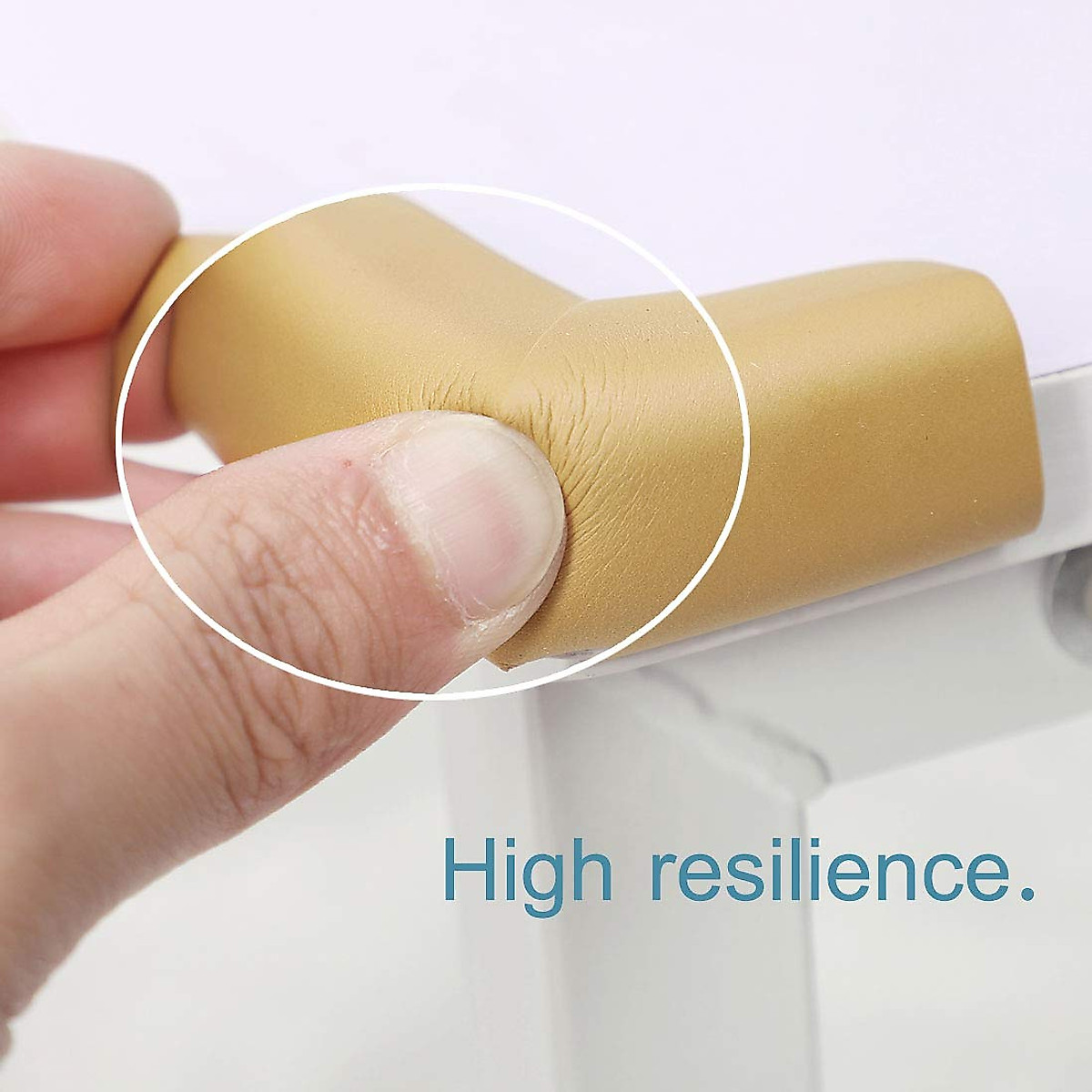 uxcell 2pcs Foam Furniture Desks Edge Cover Pads Protectors Corner Cushions Bumpers Guards Light Brown