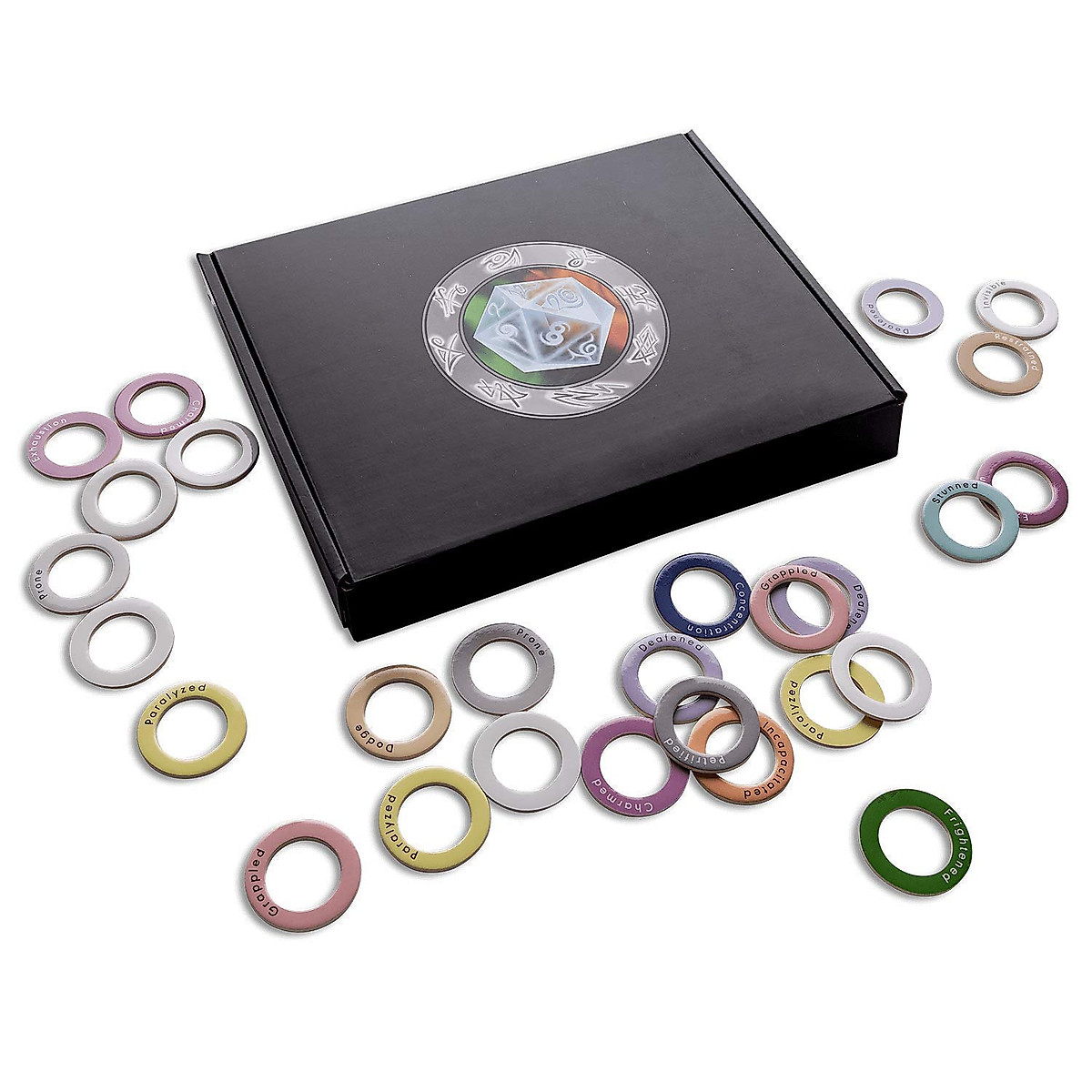 Hexers RPG Status Markers and Spell Effects Damage Template, Track Conditions Effects Spells, Compatible with Dungeons and Dragons D&D DND Pathfinder Role-Playing