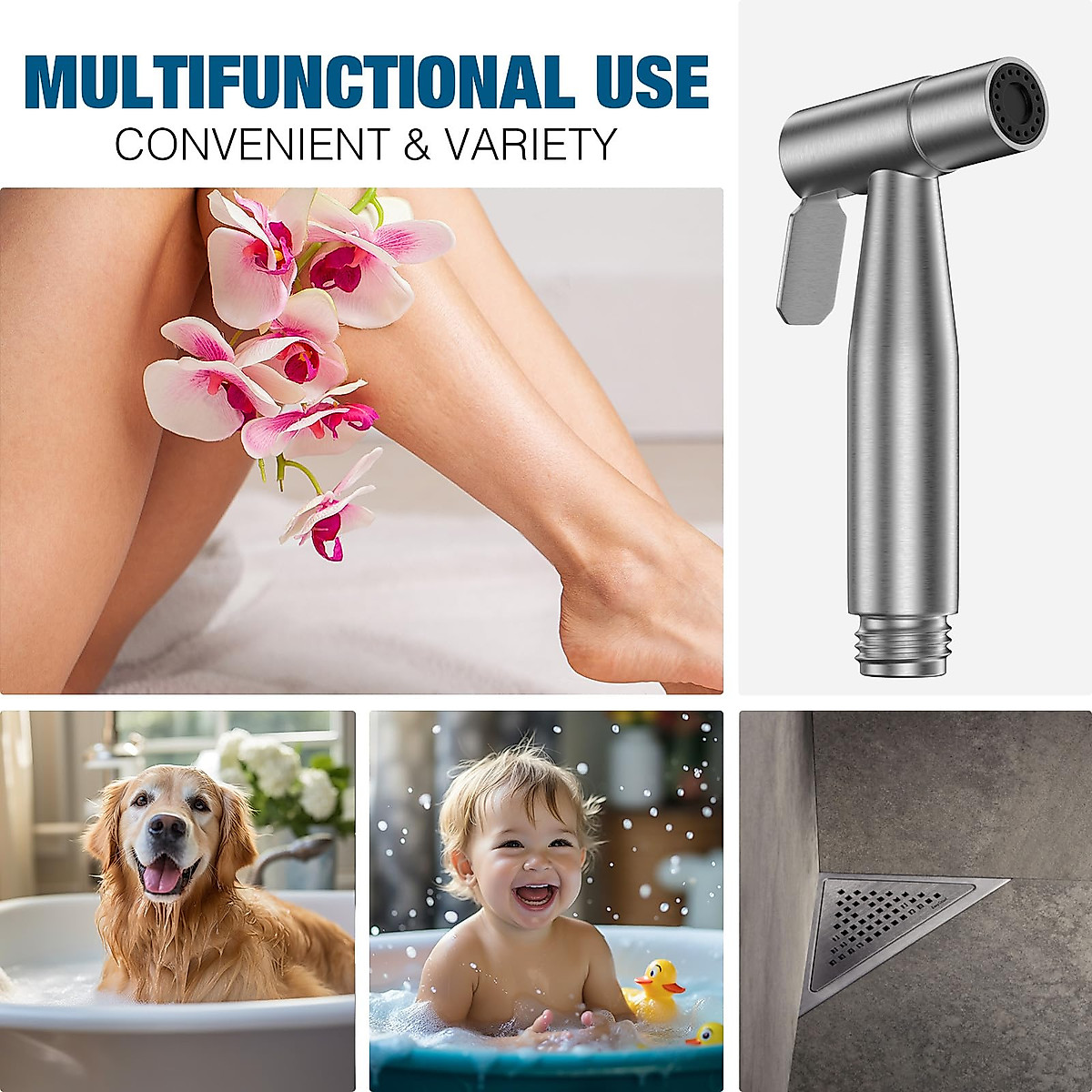 FREDI Bidet Sprayer for Toilet, Bidet Sprayer, Toilet Faucet, Jet Spray for Toilet, Muslim Shower, Toilet Sprayer, Ducha para Toilet(Brushed Nickel)