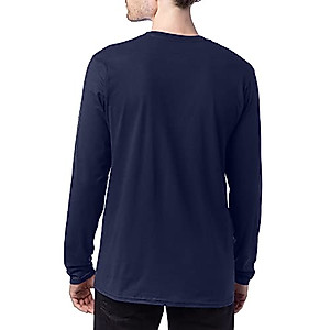 Hanes mens Long-sleeve Premium T-shirt (Pack of 2) fashion t shirts, Navy, Large US