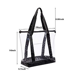 Large Clear Tote Bag, Fashion PVC Shoulder Handbag for Women, Clear Stadium Bag for Security Travel,Shopping,Sports and Work