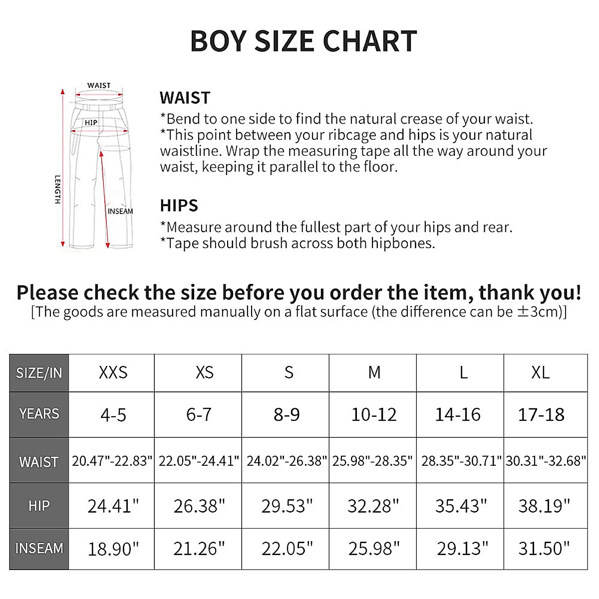 JOMLUN Kids Boy's Youth Fleece Lined Hiking Pants Outdoor Soft shell Snow Ski Waterproof Windproof Warm Cargo Insulated Pants Winter