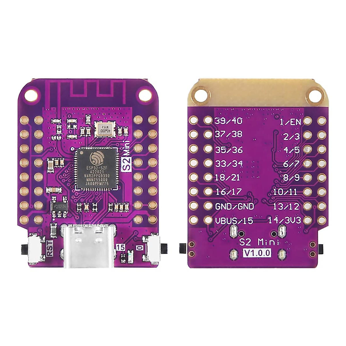 HiLetgo 3pcs ESP32 S2 Mini WIFI Board Based ESP32-S2FN4R2 ESP32-S2 4MB FLASH TYPE-C Connect