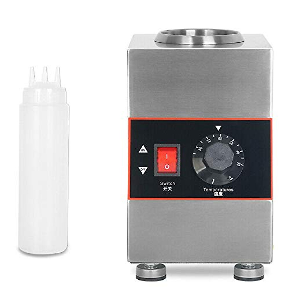 Commercial Sauce Warmer,Electric Pump Dispenser, Sauce Bottle Warmer Food Sauce Warmer Heater,Jam Heat Preservation Machine Multifunction Butter Cheese Fondue Warmer (1 Bottles 80W)