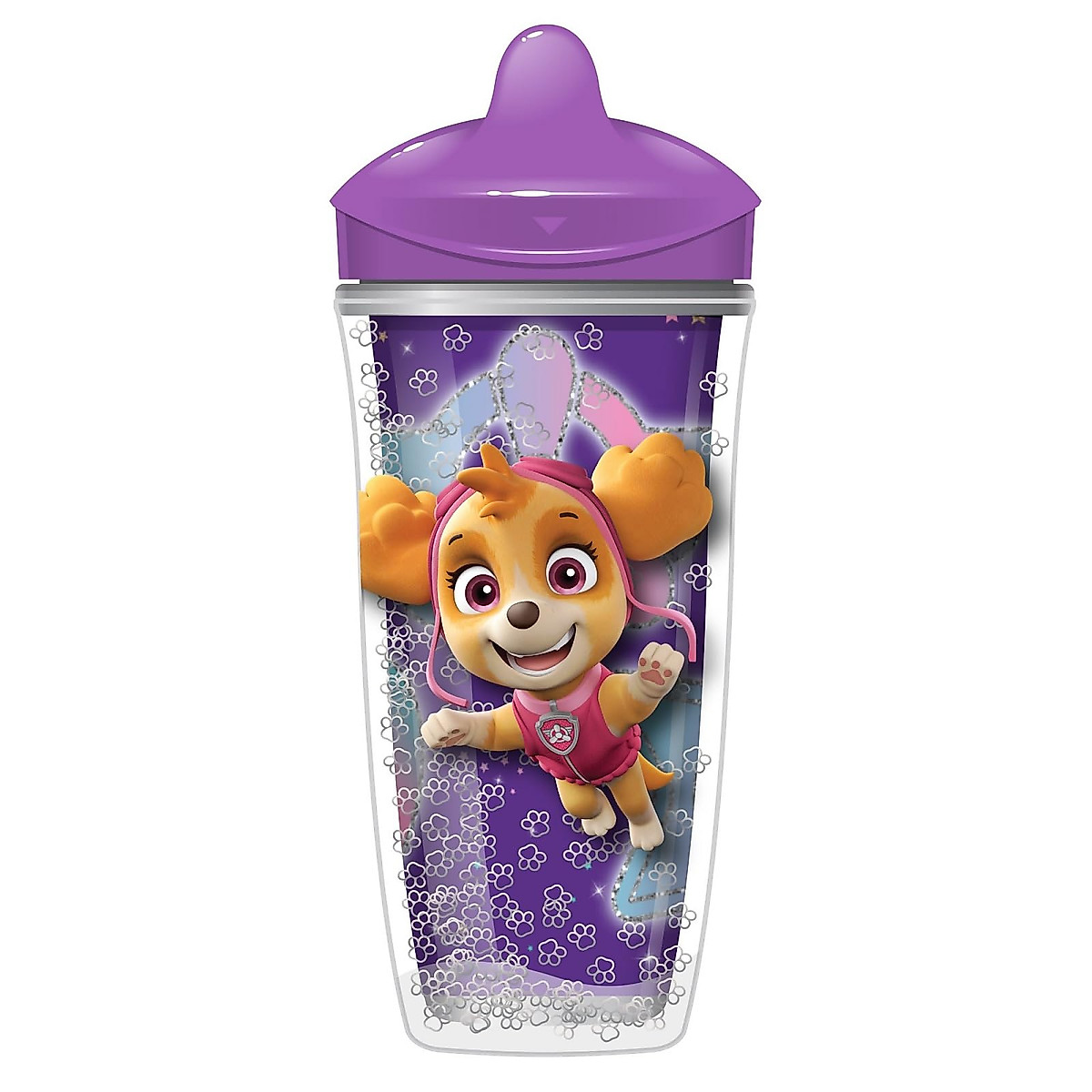 Playtex Baby Sipsters Stage 3 PAW Patrol Sippy Cups, Spill-Proof, Leak-Proof, Insulated, Glitter - Purple, 9 Oz, 1 Count