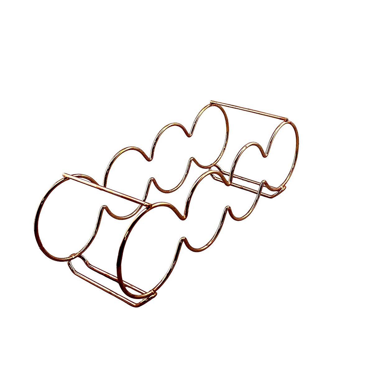 Rose Gold Stackable Table Top Wine Rack Bottle Holder Each Holds 4 Bottles - Keeps Bottles of Wine Horizontal to Prevent Oxidation