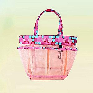 Cabilock Women Handbag Mesh Hanging Large Capacity Portable Storage Pocket Tote Bag Handbag for Daily Items Shampoo Soap