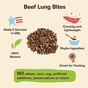 Pet 'n Shape Beef Lung Dog Treats – Made and Sourced in the USA - Training Treat, 1 Pound