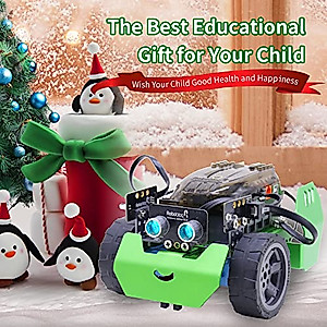 Robobloq Q-Scout STEM Projects for Kids Ages 8-12, Coding Robot, Learn Robotics, Electronics and Programming Based on Scratch, Arduino and Python, Learning & Education Toys, Gifts for Boys and Girls