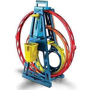 Hot Wheels Track Builder Triple Loop Stunt Loops Hot Wheels 1:64 scale Vehicles