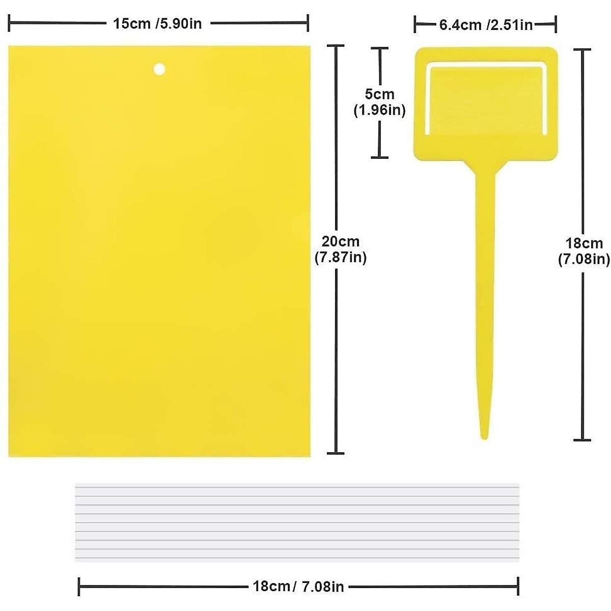 Gideal 20-Pack Dual-Sided Yellow Sticky Traps for Flying Plant Insect Such as Fungus Gnats, Whiteflies, Aphids, Leafminers,Thrips - (6x8 Inches, Included 20pcs Twist Ties)