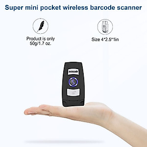 Mini 1D Bluetooth Barcode Scanner Wireless Bar Code Scanner 3-in-1 Bluetooth/USB Wired/2.4G Wireless Barcode Reader laser Code Scanner for Inventory Code Image Reader for Tablet iPhone iPad Android PC