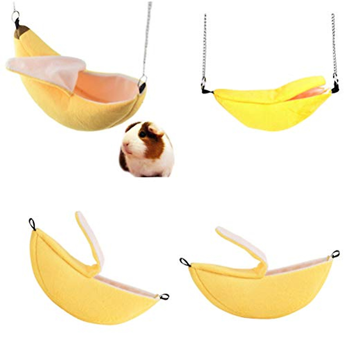 UEETEK Harmster Hammock,Banana Hamster Bed House Small Animal Warm Bed House Cage Nest Hamster Accessories
