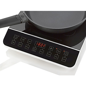 Zavor Onyx Induction Cooktop, Electric Burner with 8 Quick Launch Buttons, Energy-Efficient Burners for Cooking up to 50% Faster, Cool Touch Surface, Safety Lock, Slanted Panel, 180 Minutes Timer
