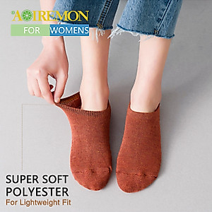 AOIREMON 10 Pairs No Show Low Cut Socks for Mens & Womens，Non Slip Athletic Flat Boat Liner Socks for Running Hiking