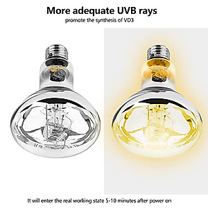 Ordekcity 100W Reptile Heat Lamp UVB UVA Mercury Vapor Bulb UVB Reptile Light Basking Lamp for Bearded Dragon Turtle Amphibian