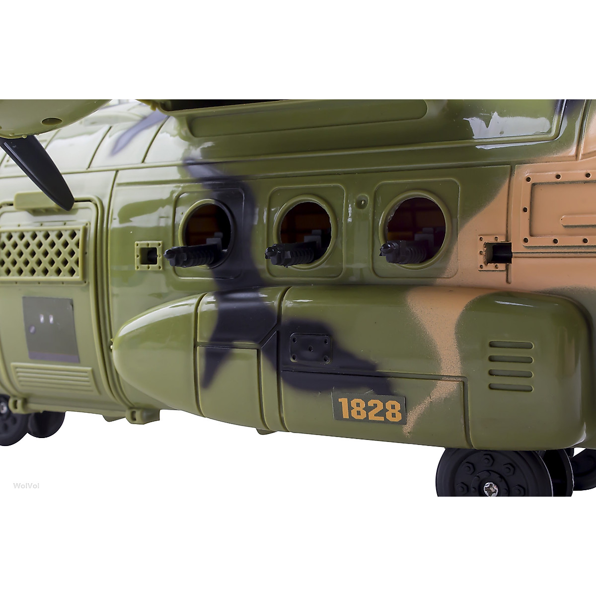 WolVolk Giant C130 Bomber Military Combat Fighter Airforce Airplane Toy with Lights and Army Sounds for Kids, with Mini Soldiers