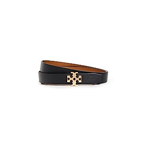 Tory Burch Women's Logo Belt, Black, M