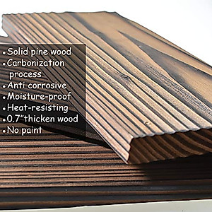 PHUNAYA Floating Shelves Rustic Wood Wall Mounted Shelf Practical Metal Fence Design – Ideal for Bedroom, Bathroom, Kitchen Set of 3