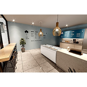 Koolmore 70 inch Commercial Ice Cream Dipping Cabinet Display Case, 12 Large Displayed Tubs, 10 Storing Tube, Sliding Glass Door, Rolling Wheels and Lockable Breaks [20 Cu. Ft.] (KM-ICD-71SD) White