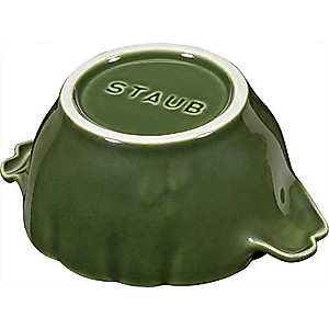 STAUB Ceramics Dutch Oven 16-oz Petite Artichoke Cocotte, Basil
