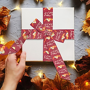 ALIBBON 2 Rolls 2.5" 5 Yd Fall Wired Ribbon Thanksgiving Burlap Ribbons Wine Red Happy Fall Ribbons Brown Orange Buffalo Plaid Ribbons for Wreath DIY Crafting Gifts Wrapping Party Decorations