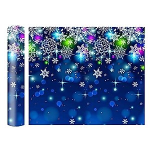 Christmas Winter Snowflake Pattern Heat Transfer Vinyl Rainbow Stripe Pattern Vinyl Vinyl Bundling Roll Soft Metal HTV Vinyl for Ironing Clothes and Other Fabrics Vinyl (A2-A, One Size)