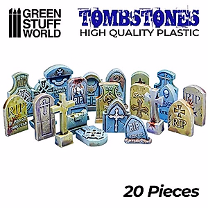 Greenstuff World Miniature Accessories: Tombstones Graveyard Terrain Set